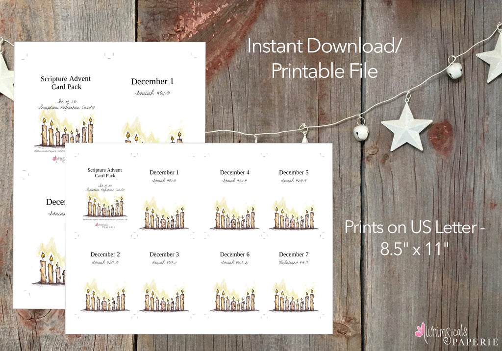 PRINTABLE Scripture Advent Calendar Card Deck | PDF Digital Download ...