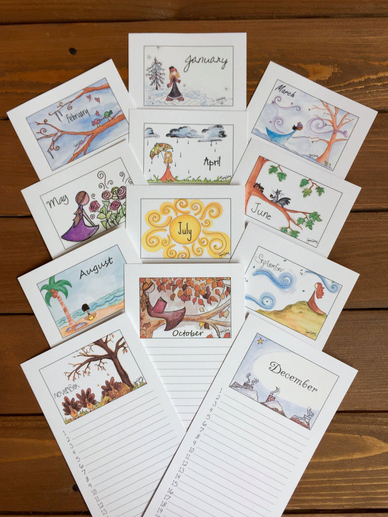 PRINTABLE Whimsical Themed Birthday Calendar | PDF Digital Download ...